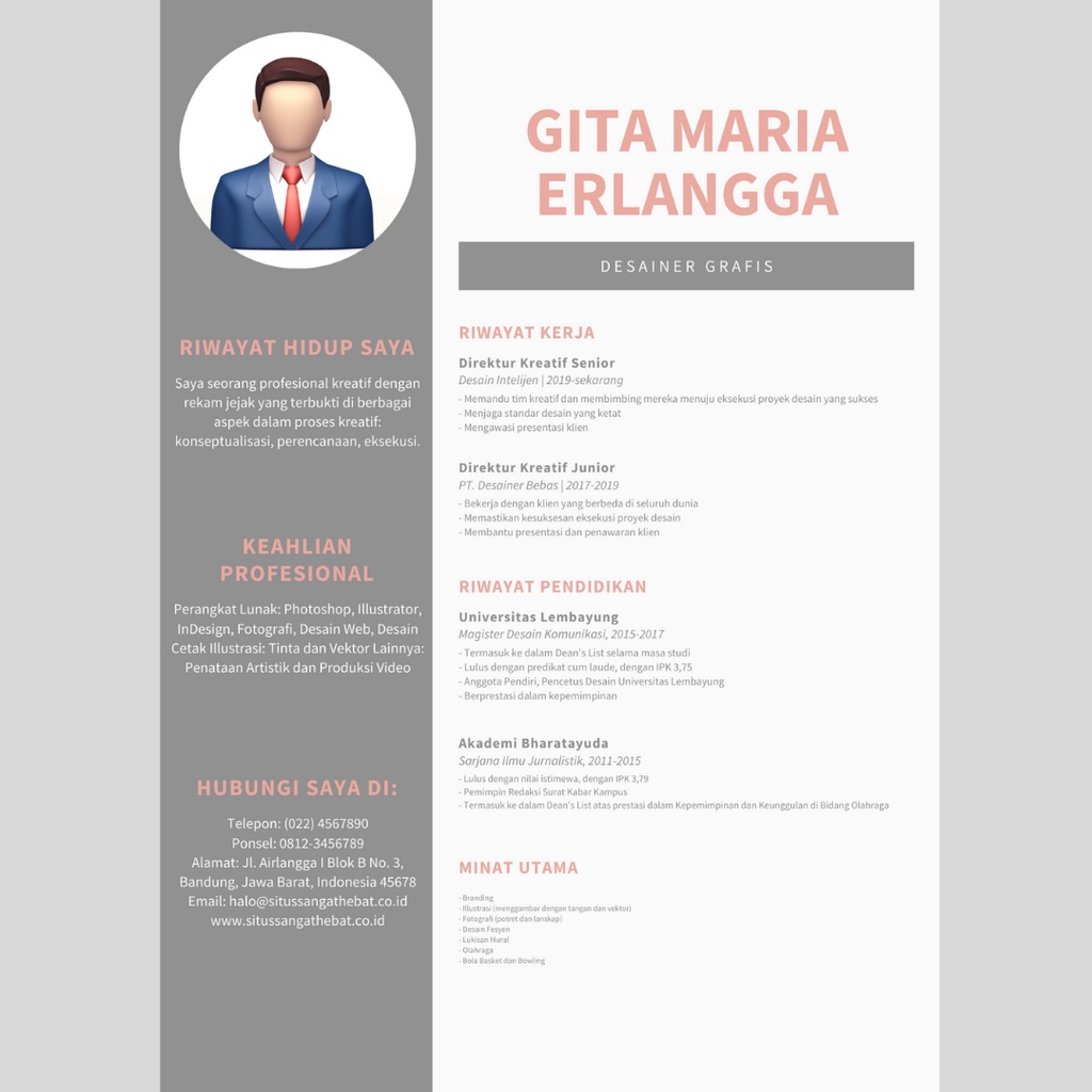 Jual Buat CV/Design CV/ATS Friendly/Design CV/Curicullum Vitae/Daftar ...
