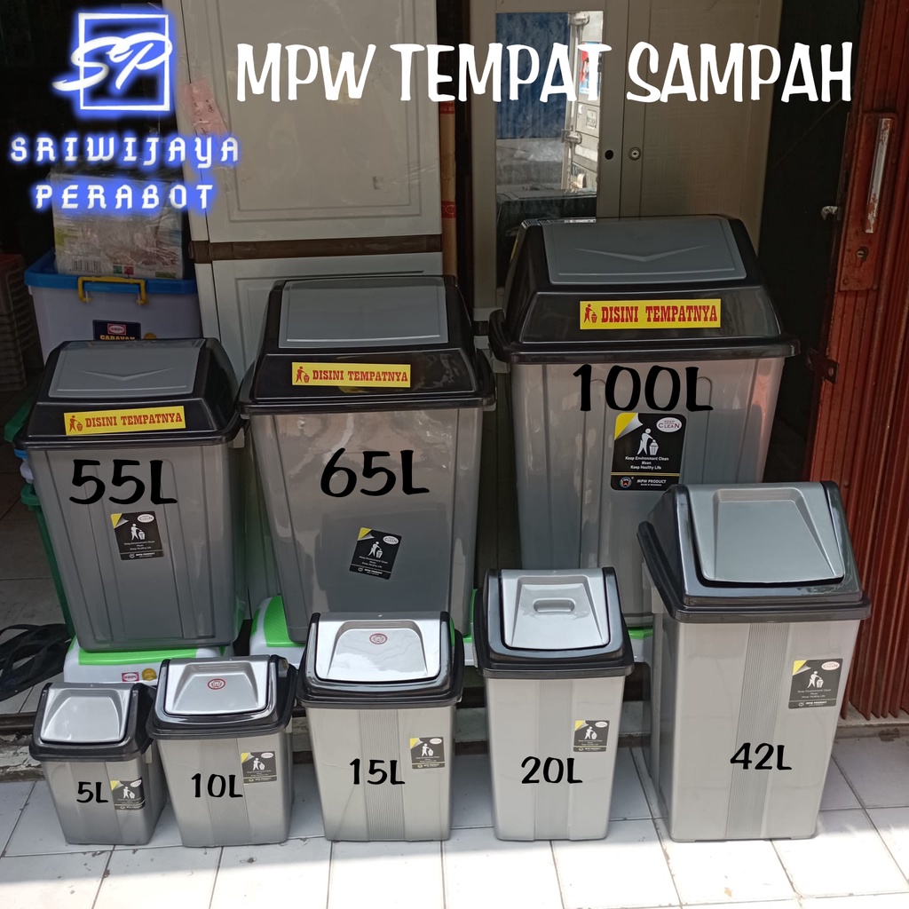 Jual MPW TEMPAT SAMPAH SILVER METALIK 5-10-15-20-42-55-65-100L MPW | Shopee Indonesia