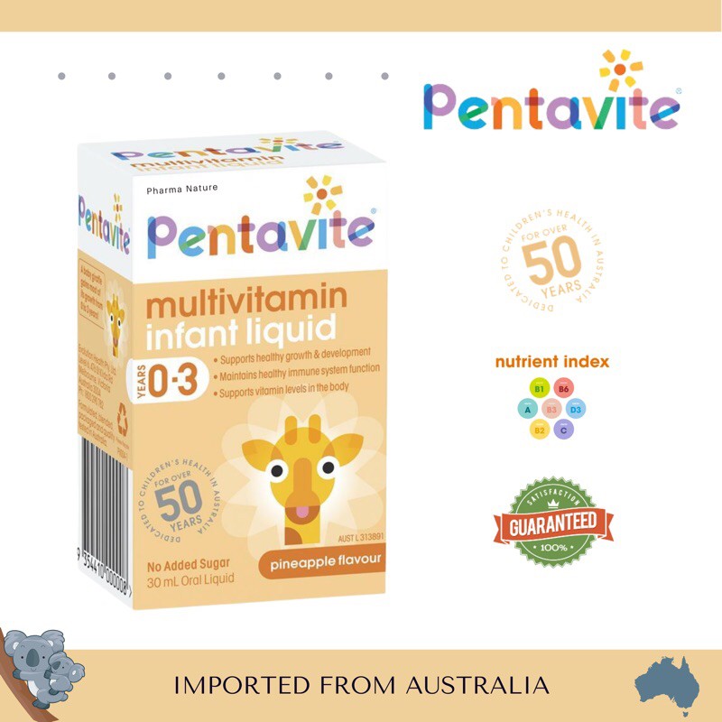 Jual READY PENTAVITE MULTIVITAMIN INFANT LIQUID 30 ML, VITAMIN A B C D ...