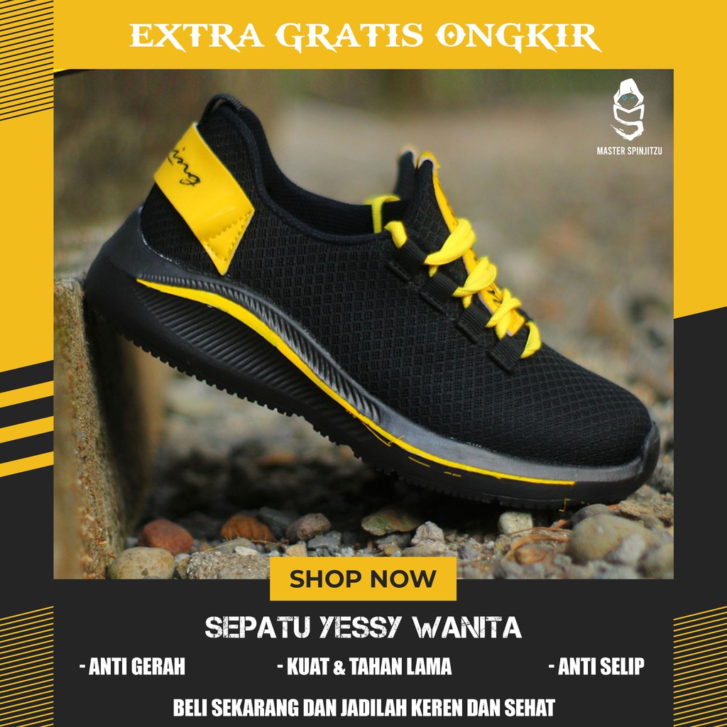 Jual Sepatu Working Yezzy Hitam Kuning sepatu korean style sneakers ...