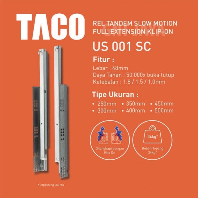 Jual 1pasang 2pcs REL TANDEM TACO 25cm US 001 SC slow motion full ...