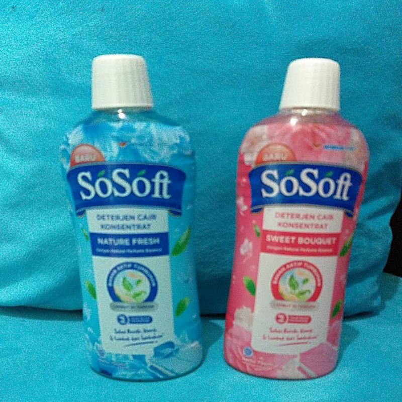 Jual detergen cair botol so soft 750ml | Shopee Indonesia