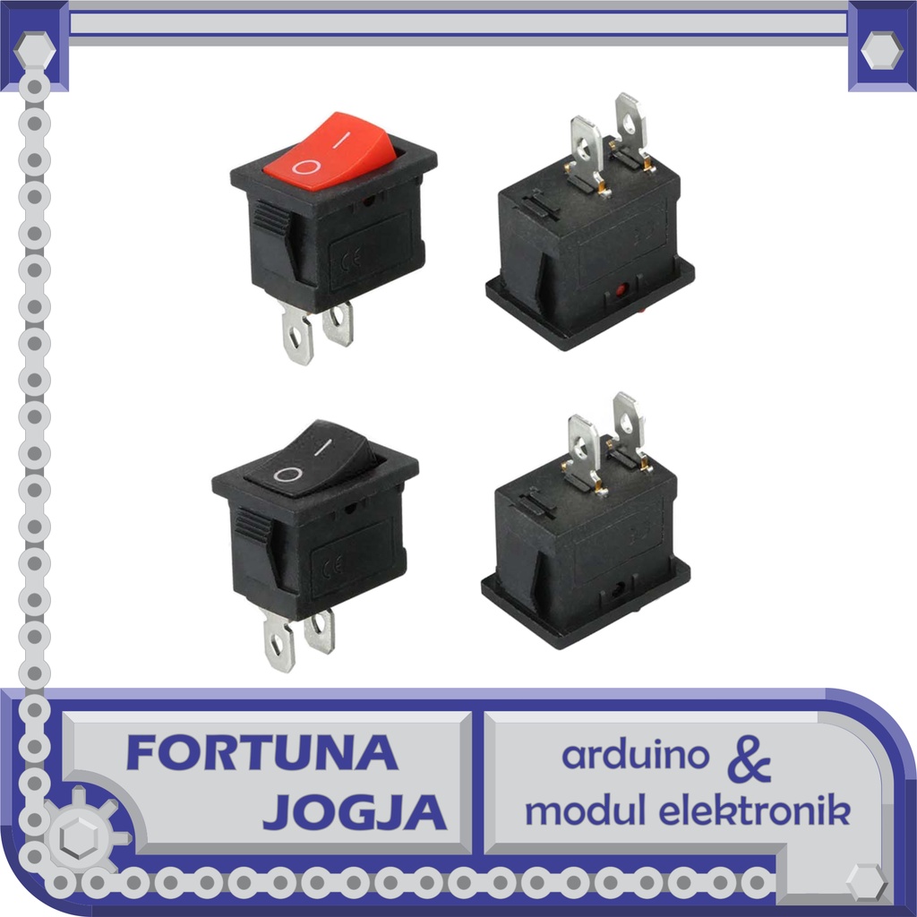 Jual Saklar Power Rocker Switch KCD-101 Merah Hitam 15x21mm | Shopee ...