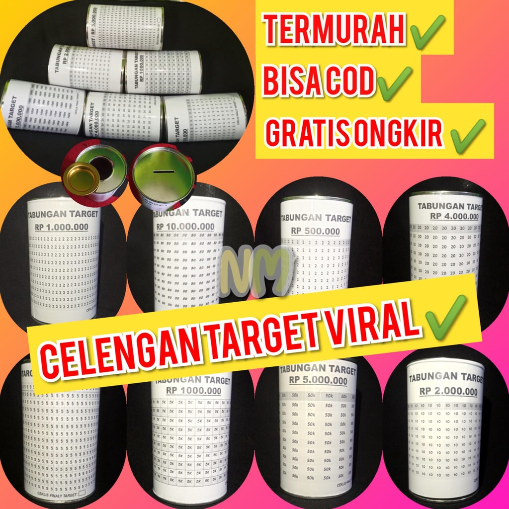 Jual Celengan Target Nabung Viral murah Paking free buble wrap | Shopee ...