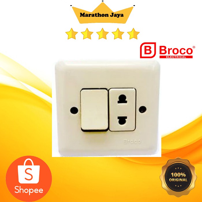 Jual saklar kombinasi colokan stop kontak BROCO | Shopee Indonesia