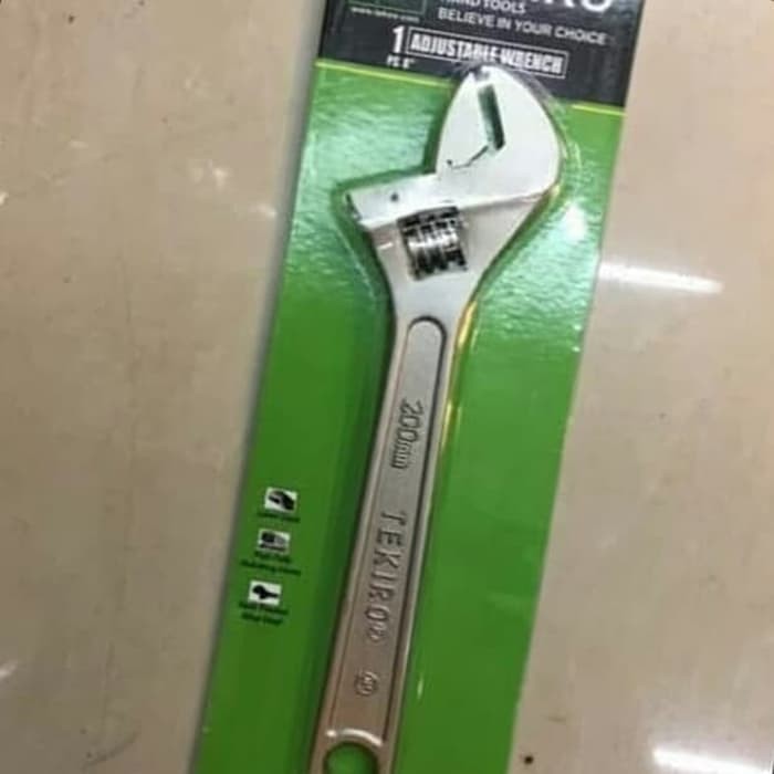 Jual TEKIRO kunci inggris 8" inch / adjustable wrench 8 inch | Shopee ...