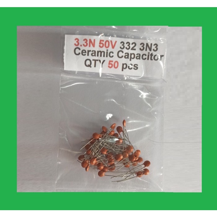 Jual QTY 50 pcs 3.3N 50V 332 3N3 Ceramic Capacitor Original Samwha ...