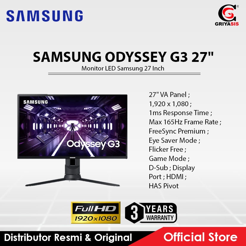 Jual Monitor LED Samsung 27 Inch ODYSSEY G3 27" | Shopee Indonesia