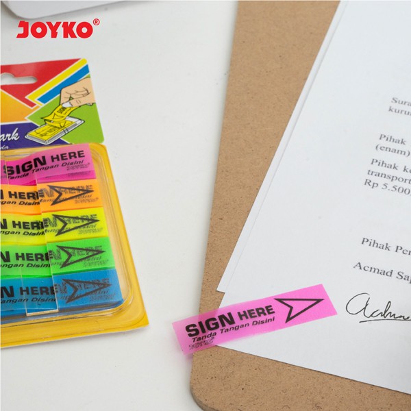 Jual JOYKO SIGN HERE INDEX & MARK IM-37 / PEMBATAS & PENANDA MEMO SIGN ...