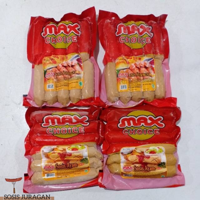 Jual SOSIS BAKAR AYAM MAX CHOICE MINI/Besar Isi 6 500gr | Shopee Indonesia
