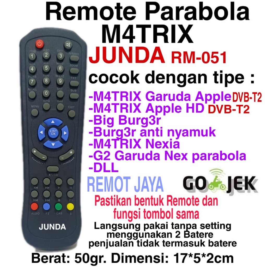 Jual REMOTE RECEIVER PARABOLA MATRIX GARUDA APPLE BIG BURGER NEX ...