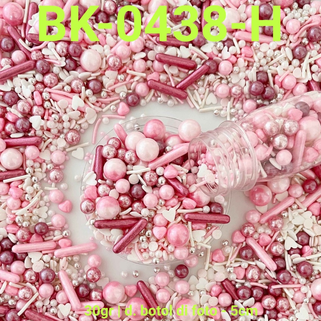 Jual GR-BK-0438 Sprinkles springkel 30gr pink biru hijau kuning merah ...