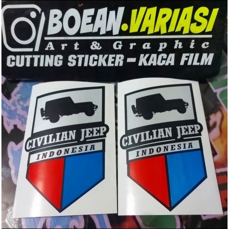Jual Cutting sticker Jeep sticker Civilian jeep indonesia | Shopee ...