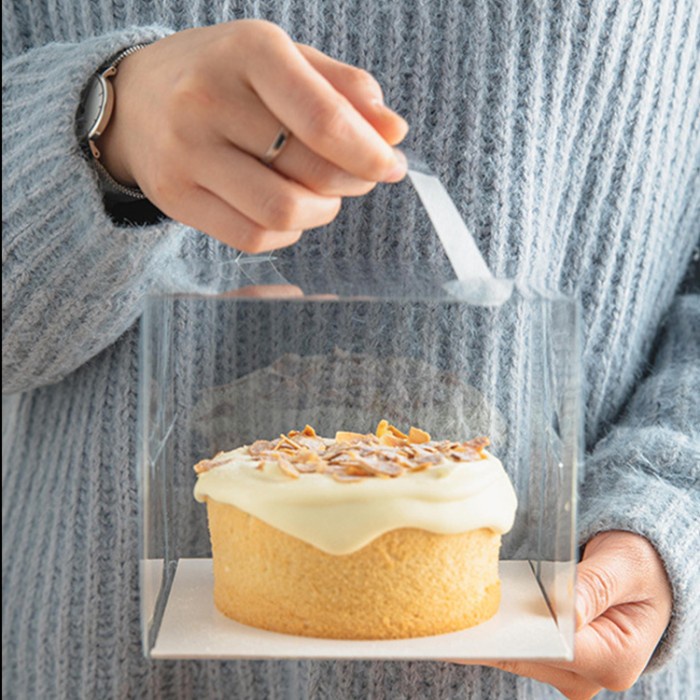 Jual KOTAK KUE 14X14X14 ISI 5 CAKE BOX MIKA TRANSPARAN BOX HAMPERS ...