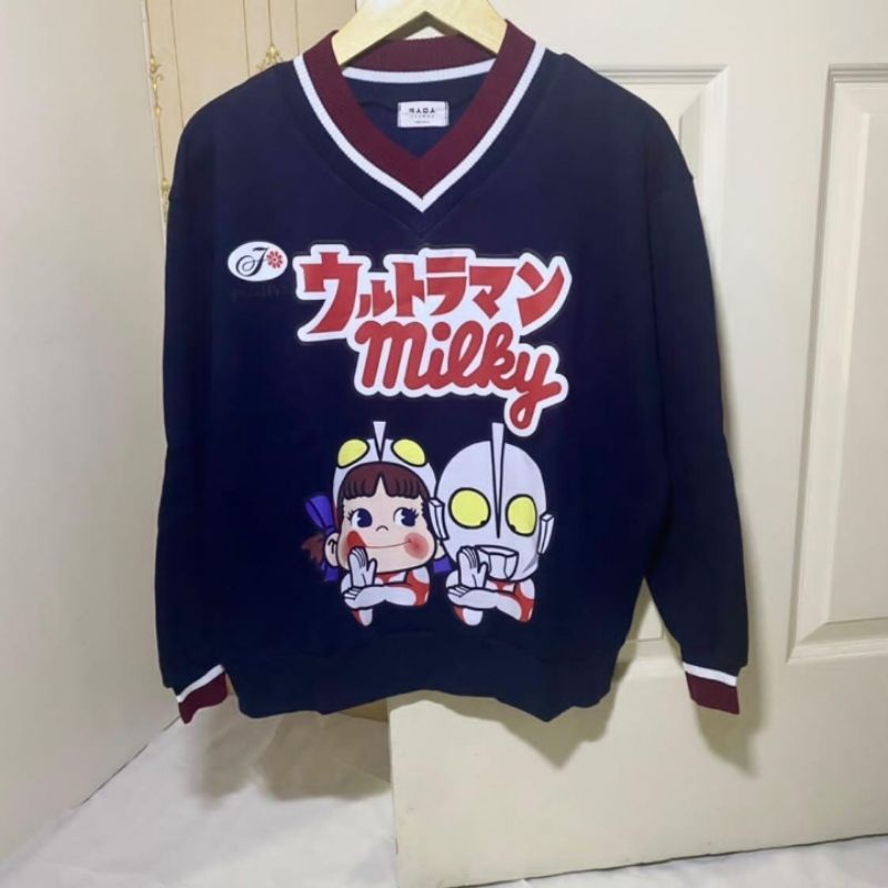 Jual Crewneck Sweater Milky Peko Chan X Ultraman Navy | Shopee Indonesia