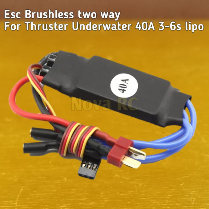 Jual Brushless ESC 40A two way 2-6s sbec 5V3A for thruster underwater ...