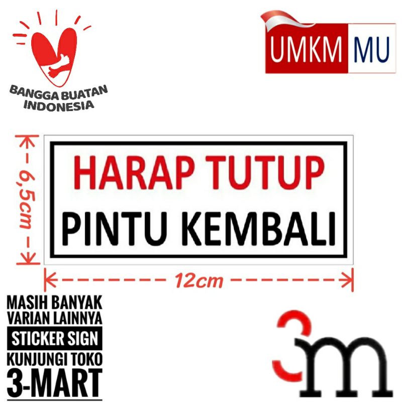Jual Sticker Sign HARAP TUTUP PINTU KEMBALI | Shopee Indonesia