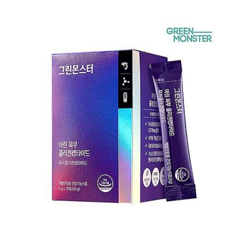 Jual [Satuan] Green Monster Young Skin Fish Collagen Peptide | Shopee ...