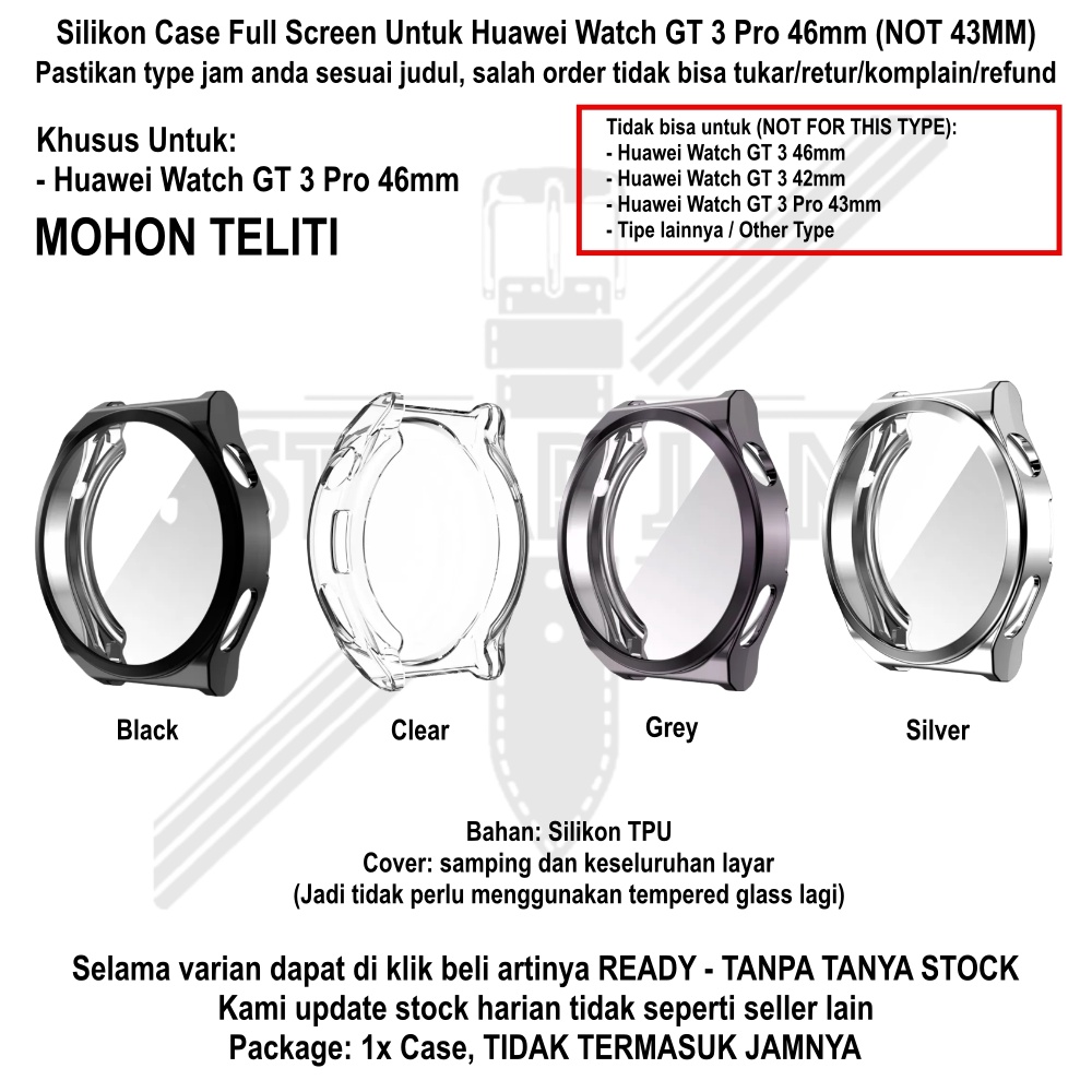 Jual Case Huawei Watch GT3 GT 3 Pro 46mm - Full Screen TPU Silikon ...