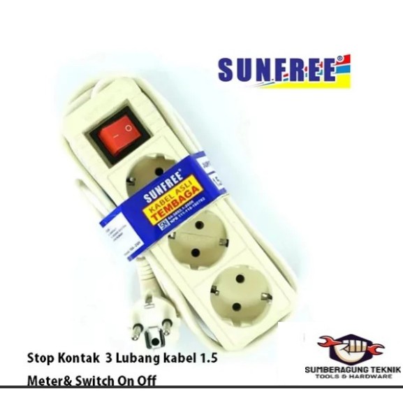 Jual Stop Kontak 3 Lubang Stopkontak Terminal Colokan Listrik Plus Saklar Switch On Off Kabel ...