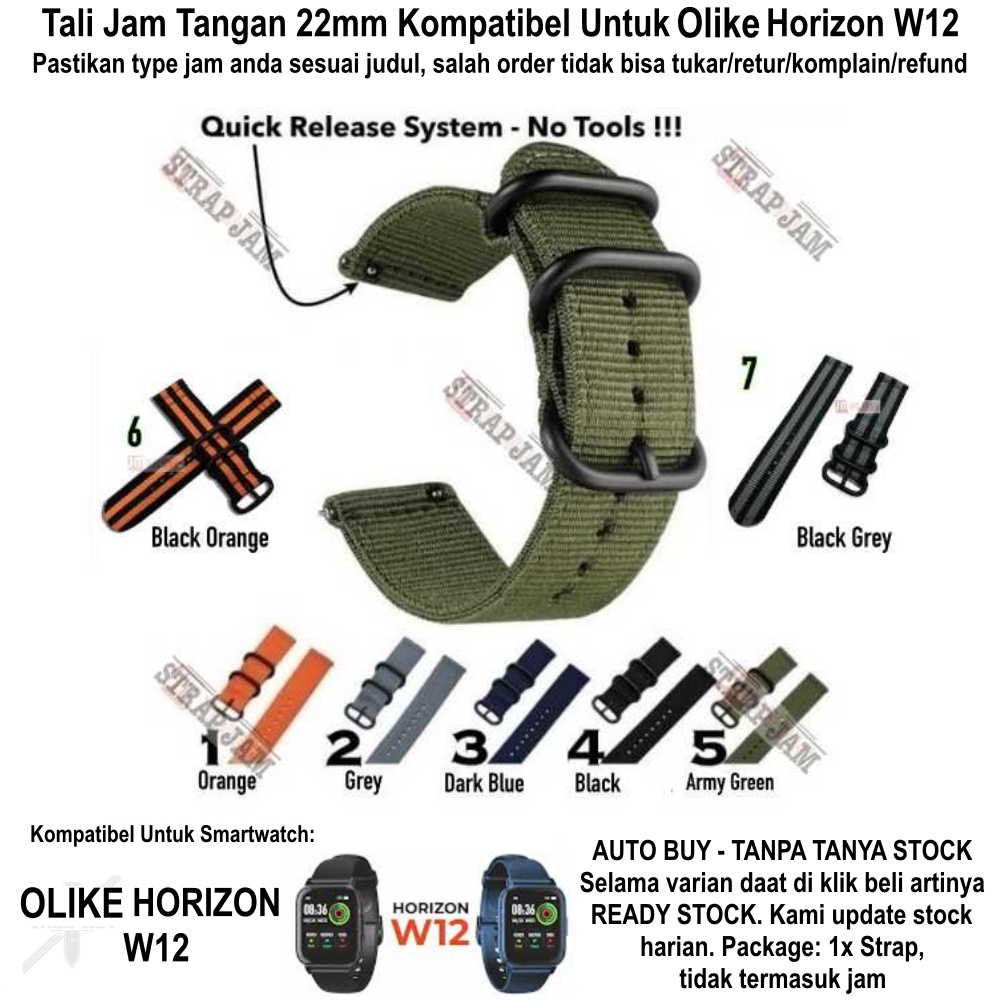 Jual STT Tali Jam Tangan Olike Horizon W12 W12C - Strap 22mm Nylon ... Jual STT Tali Jam Tangan Olike Horizon W12 W12C - Strap 22mm Nylon ...