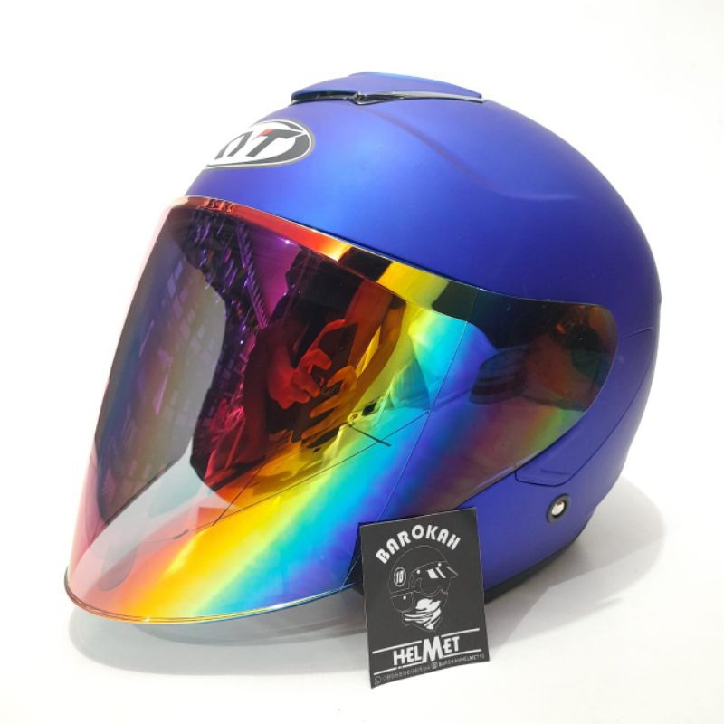 Jual KYT KYOTO BIRU DOFF kaca iridium VENOM original | Shopee Indonesia