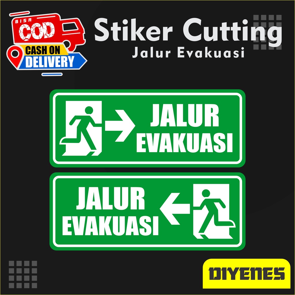 Jual Sticker Jalur Evakuasi, Sticker cutting jalur evakuasi | Shopee ...