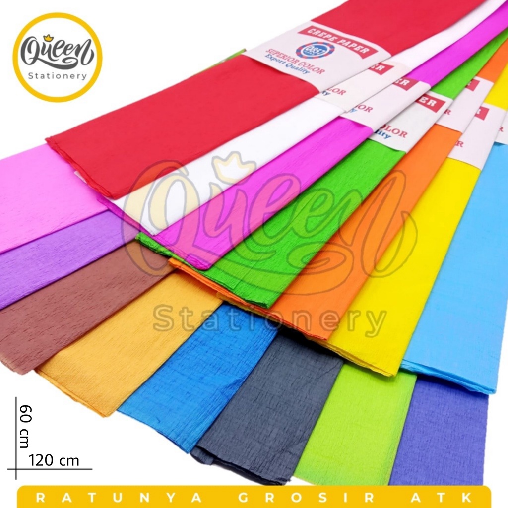 Jual (1 PACK) KERTAS KREP / KERTAS KLOBOT / KERTAS CREPE / KERTAS DEKOR ...