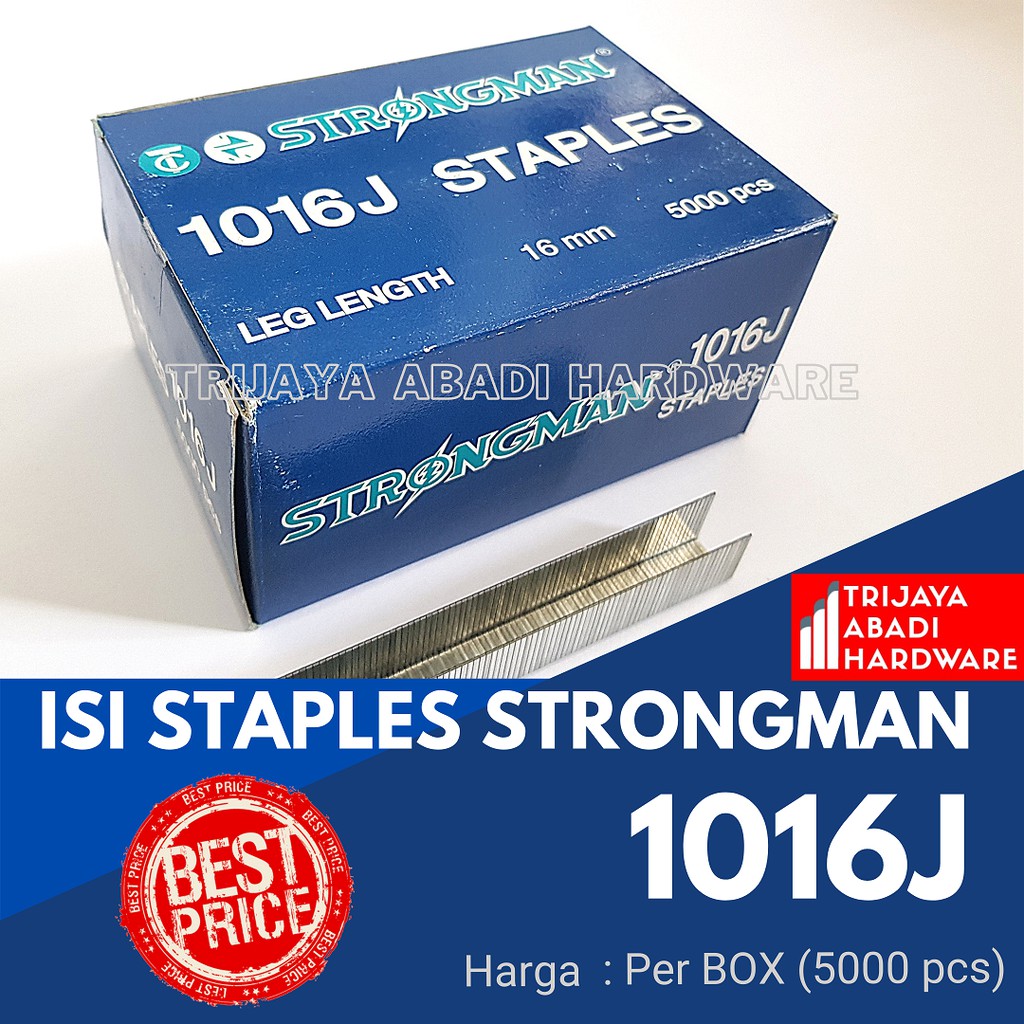 Jual Isi Staples Strongman 1016J Tembakan Angin (1 Box isi 5000 pcs ...