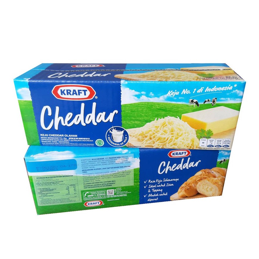 Jual (Kemasan Baru) Keju Kraft CHEDDAR Cheese 2kg | Shopee Indonesia