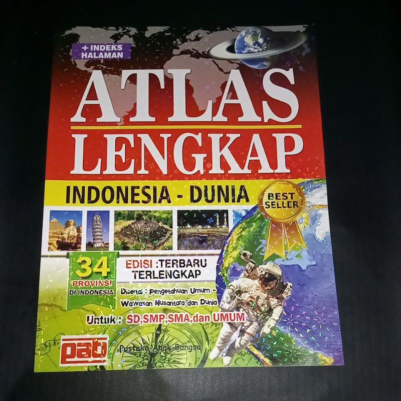 Jual atlas lengkap Indonesia dunia besar edisi 34 provinsi lengkap ...