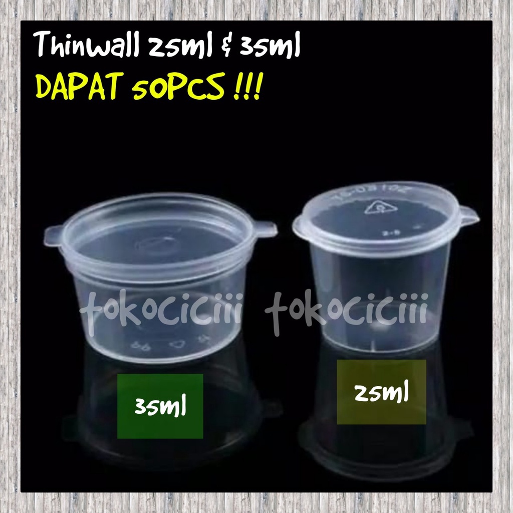 Jual Cup saos 35ml 50pcs - cup saus - cup sambal - cup sambal 35 ml ...