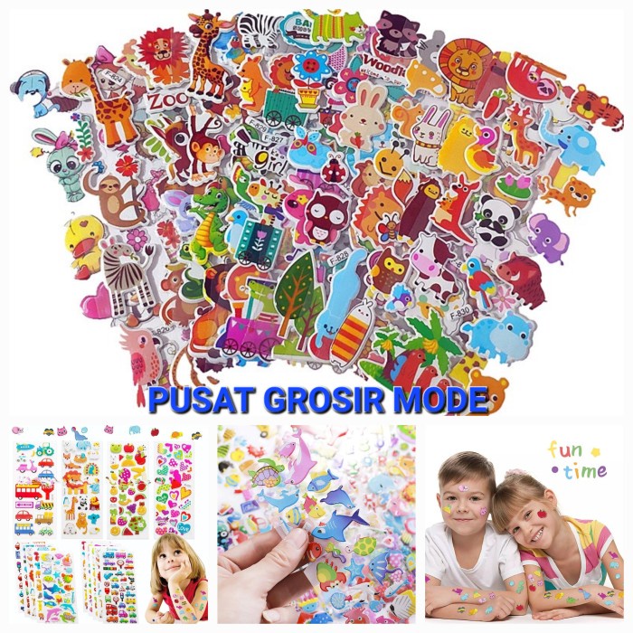 Jual Mainan Stiker 3D Anak Timbul Sticker Tempel Karakter P65 PGM ...