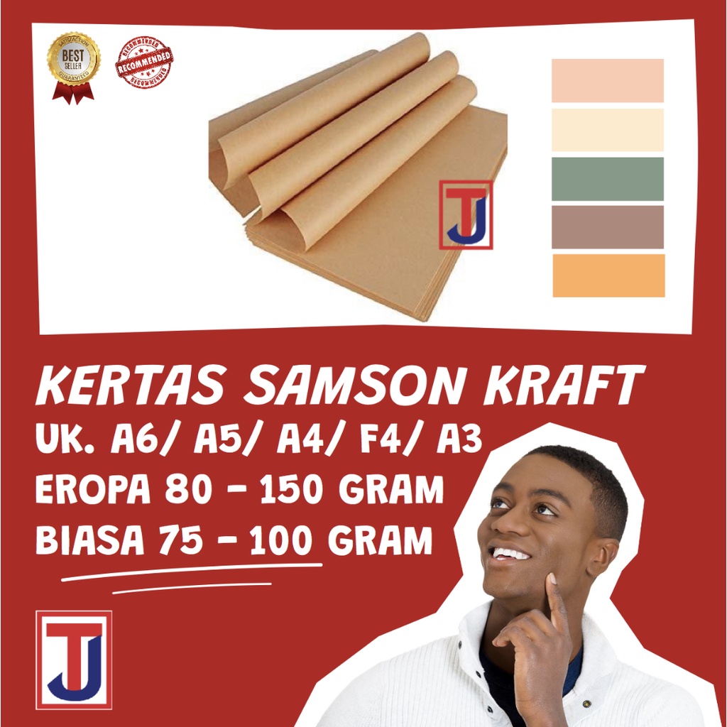 Jual Kertas Karton Samson Kraft Craft Korea / Biasa 80 / 100 / 120 Gram ...