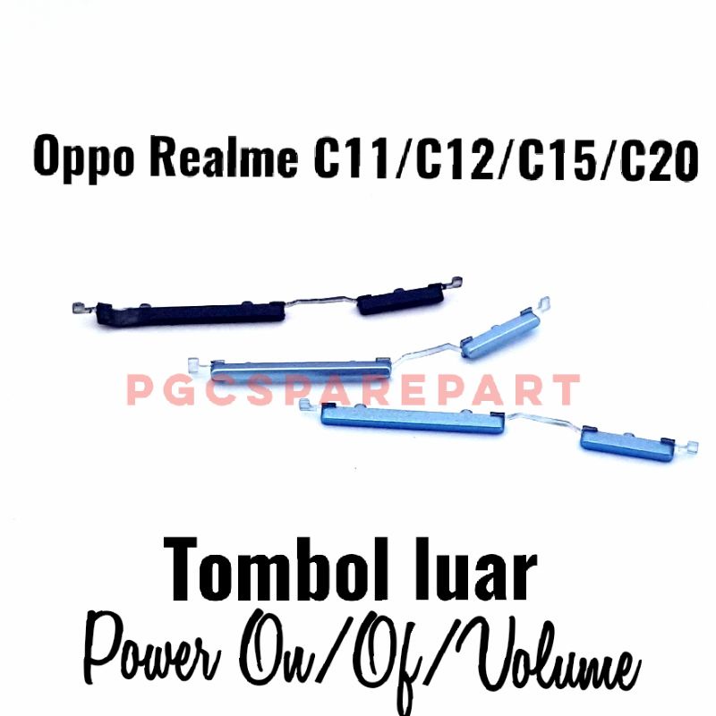 Jual Tombol 1 set Volume power on off Realme C11 C12 C15 C20 - Power Button Casing Plastik ...
