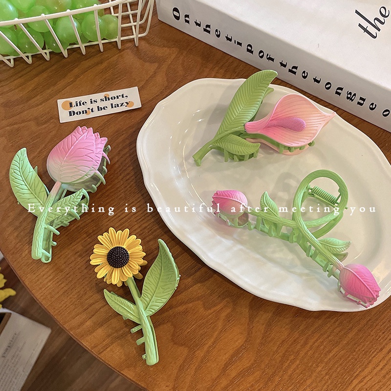 Jual NEW Jepit jeday korea motif bunga-bunga | Shopee Indonesia