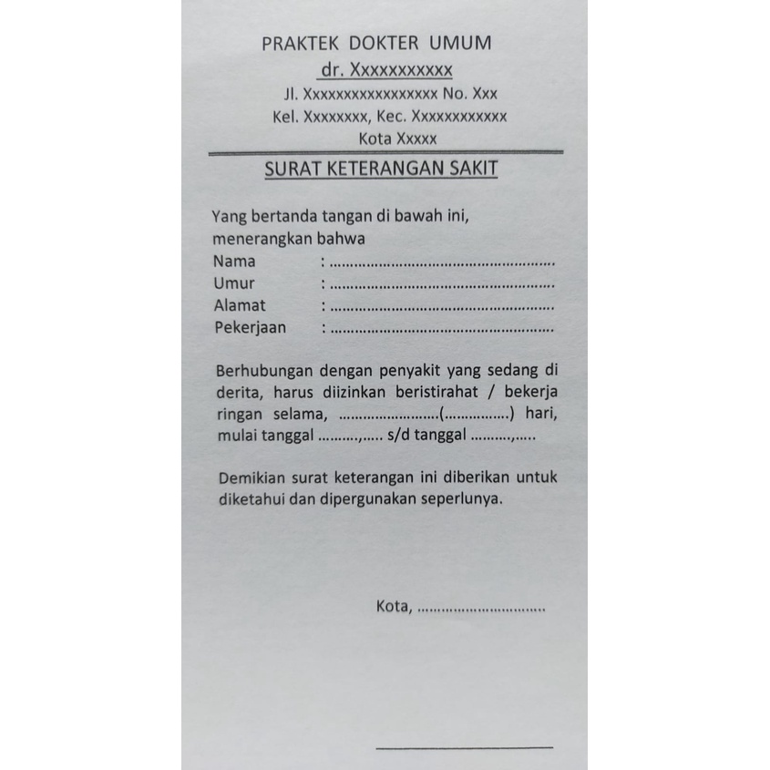 Jual Surat Keterangan Sakit | Shopee Indonesia