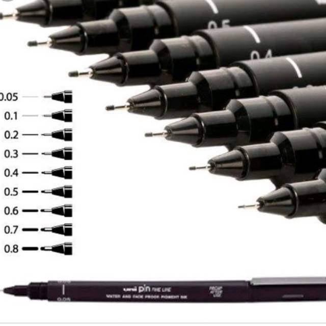 Jual Drawing pen UNI-PIN 003-12mm | Shopee Indonesia