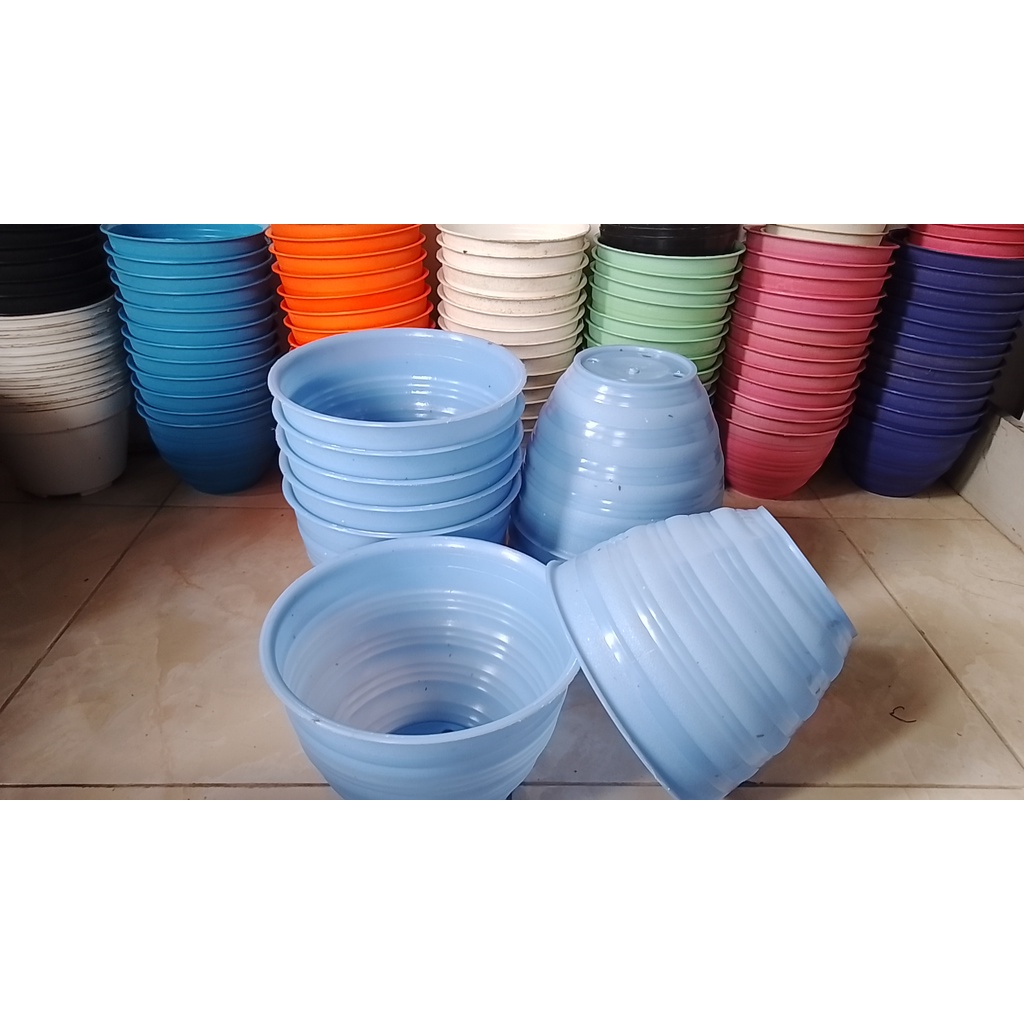 Jual 1lusin 12pcs pot bunga model tawon warna biru langit ukuran G22 ...