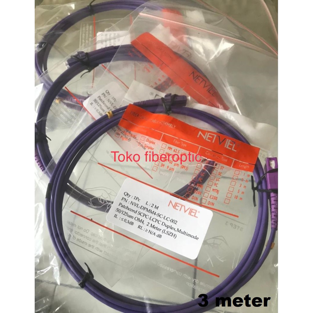 Jual Netviel Patch Cord OM4 SC- LC Duplex Multimode 50/125um OM4, 1 ...