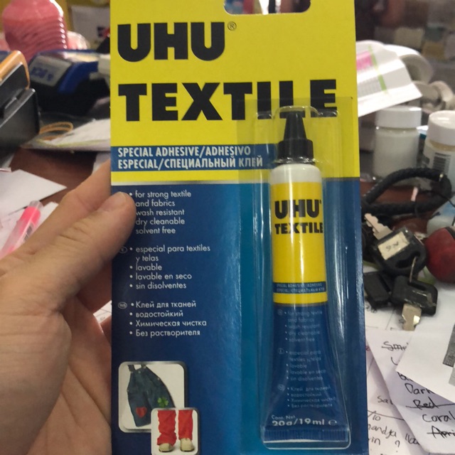 Jual lem uhu tekstil textile untuk kain fabric 19 ml textile glue ...