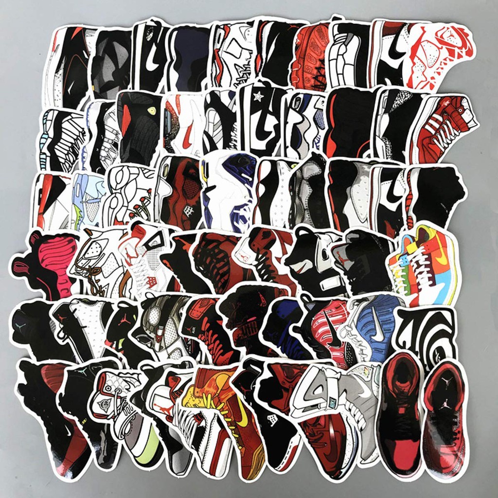 Jual Stiker sticker sepatu basket Jordan sneakers campur 60 pcs ...