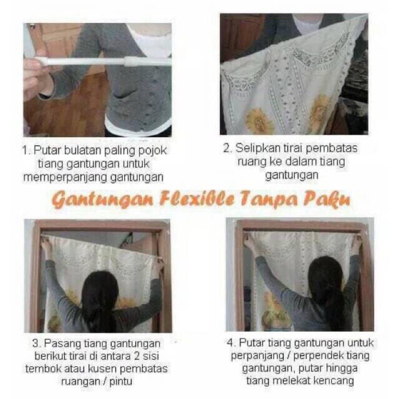 Jual TIANG FLEXIBEL PINTU/JENDELA 30CM-250CM/Pipa fleksibel/tiang ...