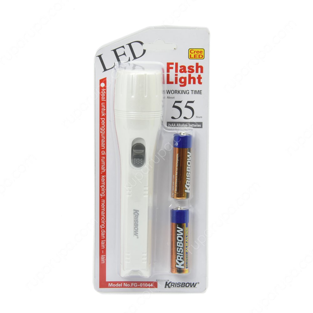 Jual Krisbow Pearl White Lampu Senter Led 2 Aa | Shopee Indonesia