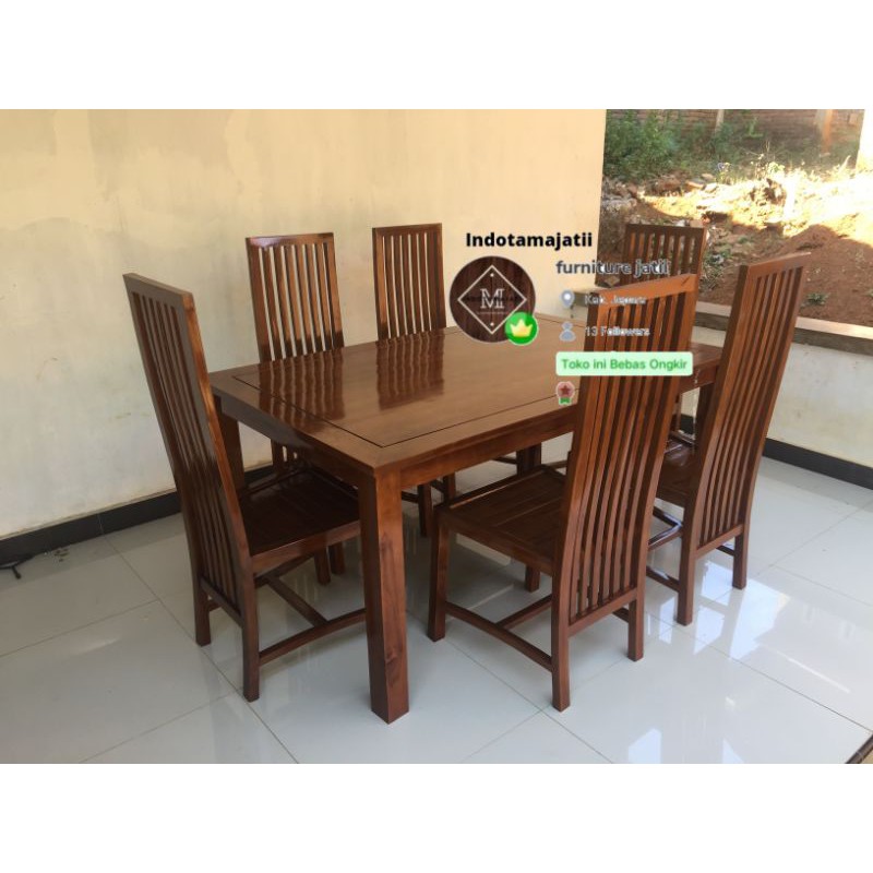 Jual meja makan balero kursi 6 kayu jati | Shopee Indonesia
