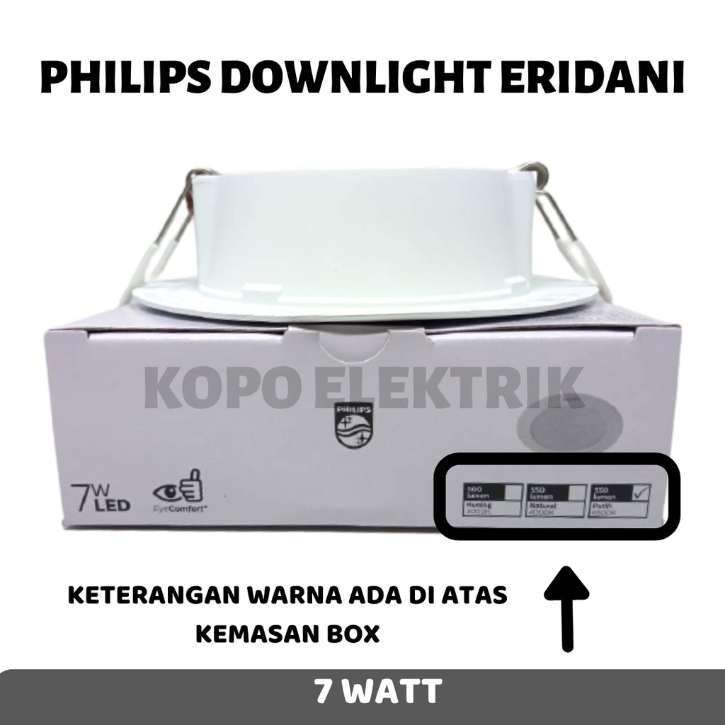 Jual Lampu Led Philips 7w Downlight Eridani DL190B 7 Watt - Bulat | Shopee Indonesia