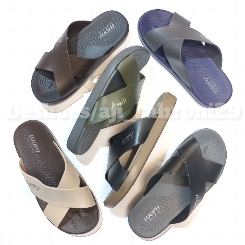 Jual LUOFU E 6196 SL6KB SIZE 40-44 ORIGINAL l Sandal Selop silang jelly ...