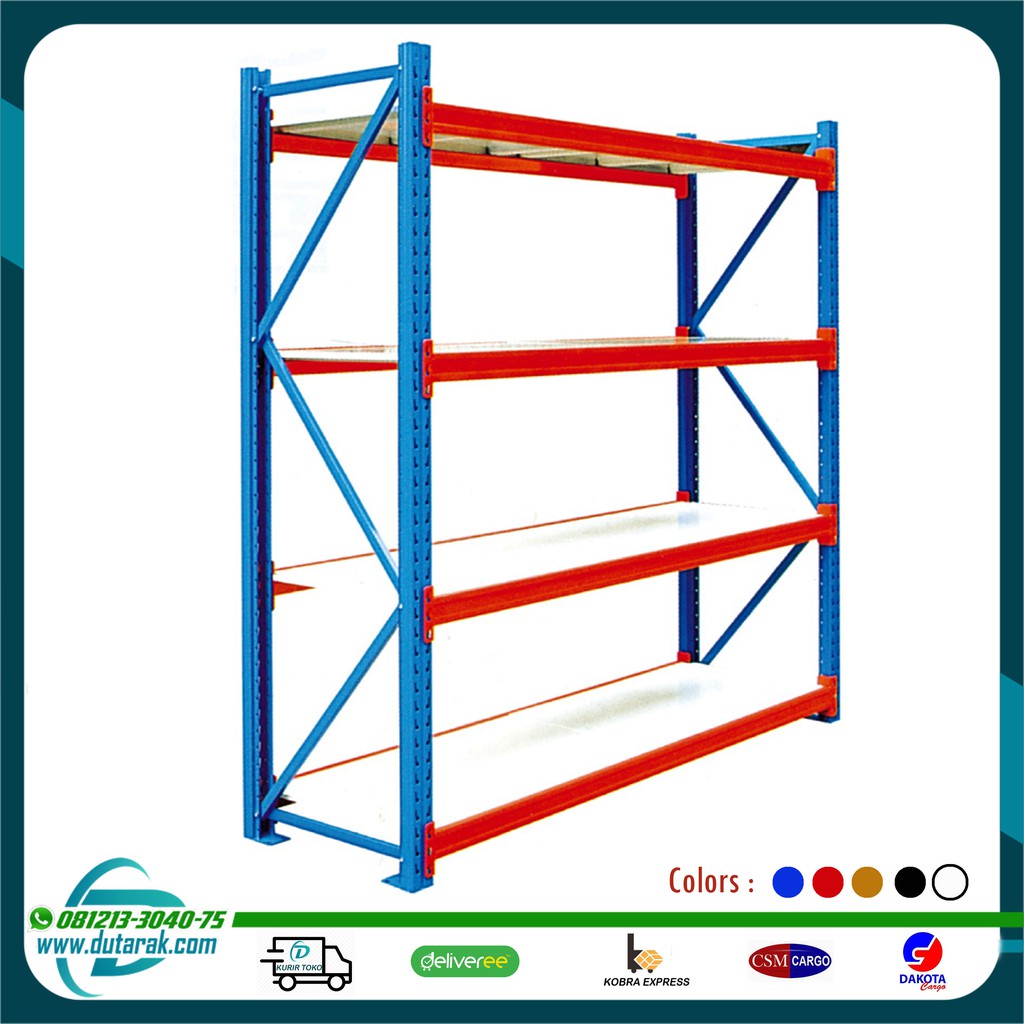 Jual Rak Gudang Kap. 500 Kg / level - Size 200 x 60 x 200 cm | Shopee ...