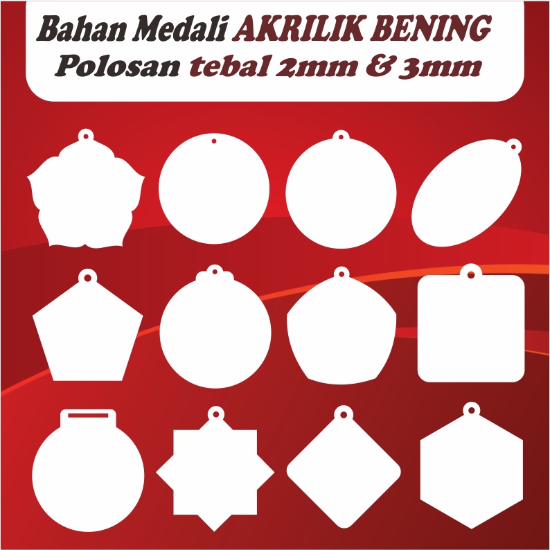 Jual Bahan medali / medali akrilik/ bahan medali akrilik / medali ...