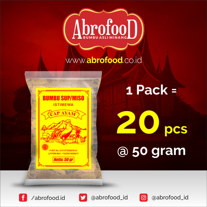Jual KUALITAS TERBAIK - BUMBU SUP/MISO CAP AYAM | PACK (20 PCS) / 1 KG ...